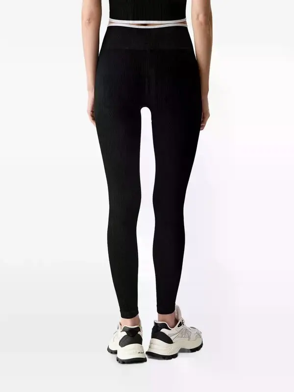 Karl Lagerfeld Logo-patch Ribbed-knit Leggings