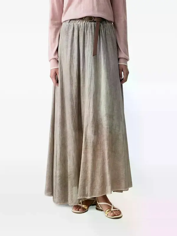 HAVEONE Belted Elasticated-waist Maxi Skirt