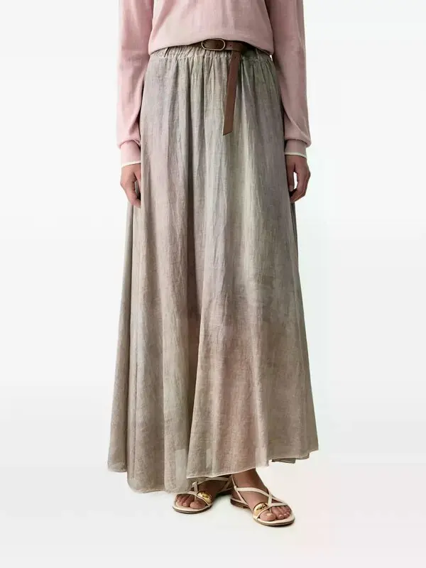 HAVEONE Belted Elasticated-waist Maxi Skirt