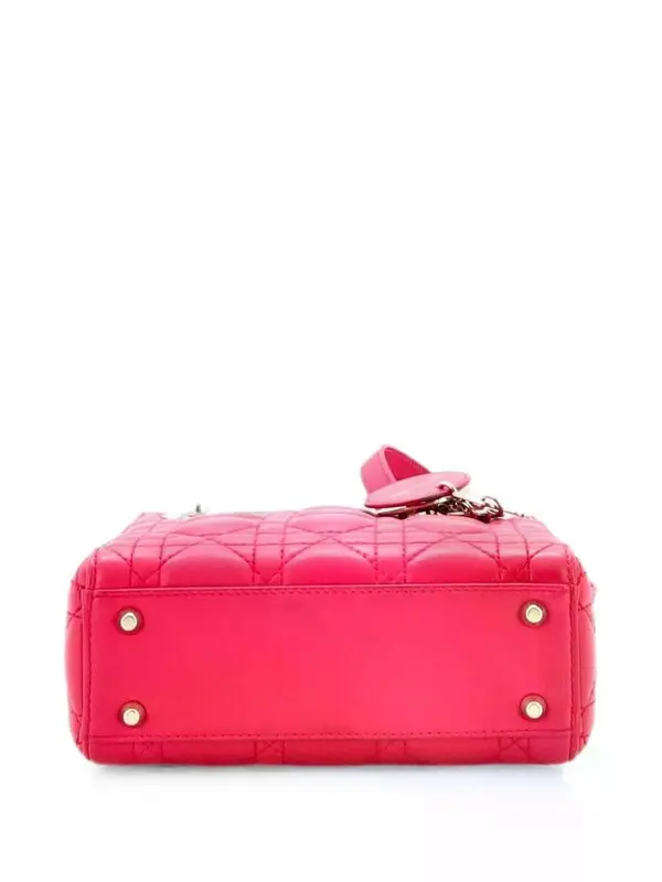 Dior Lady Bag Cannage Quilt Lambskin Mini Satchel - Pink