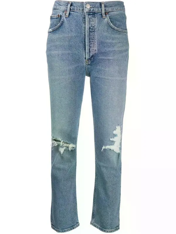 AGOLDE Ripped High-rise Cropped Jeans