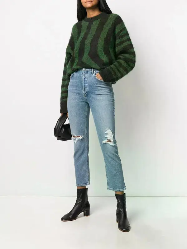 AGOLDE Ripped High-rise Cropped Jeans