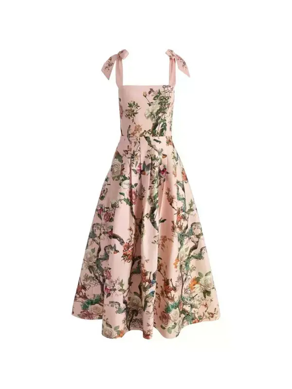 Alice + Olivia Floral-print Bow-detail Dress - Pink