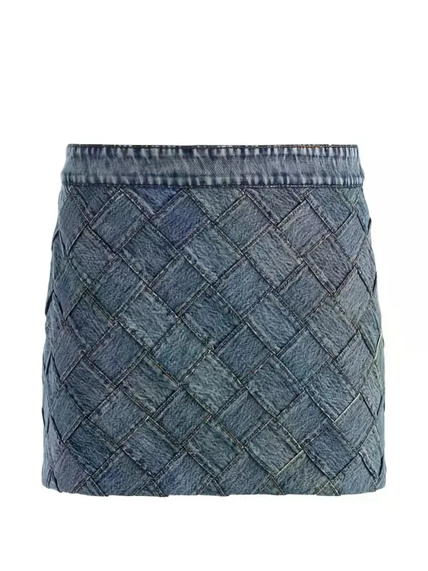 Alice + Olivia Rubi Woven-design Denim Skirt - Blue