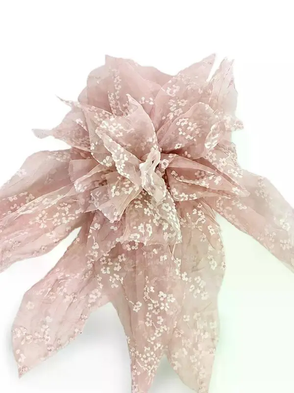 Alberta Ferretti Floral Print Silk Brooch - Pink