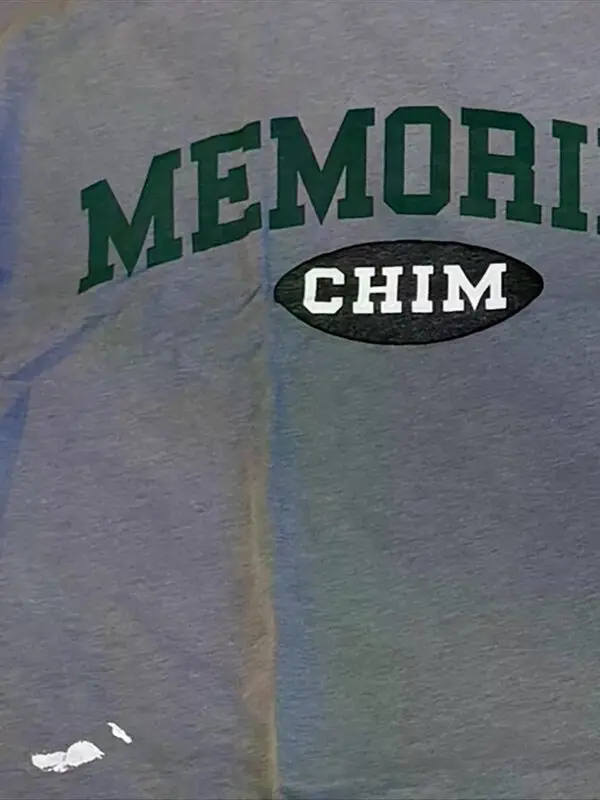 HAPPY MEMORIES DON'T DIE Distressed Logo-print T-shirt - Grey