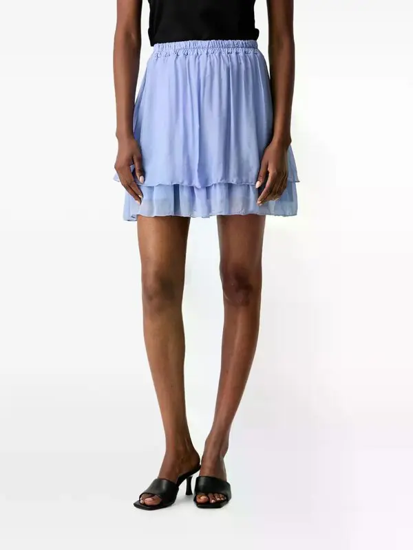 HAVEONE Tiered Elasticated-waist Mini Skirt - Blue