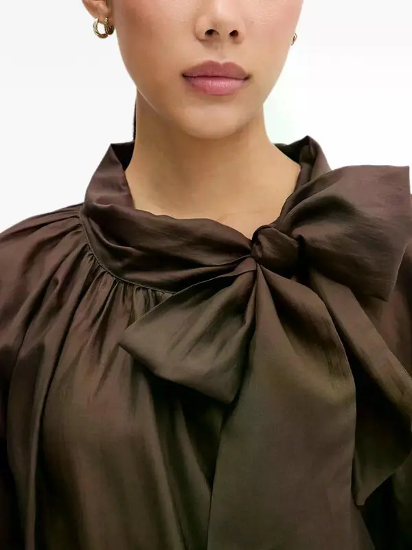 VICOLO Bow-detail Long-sleeve Blouse
