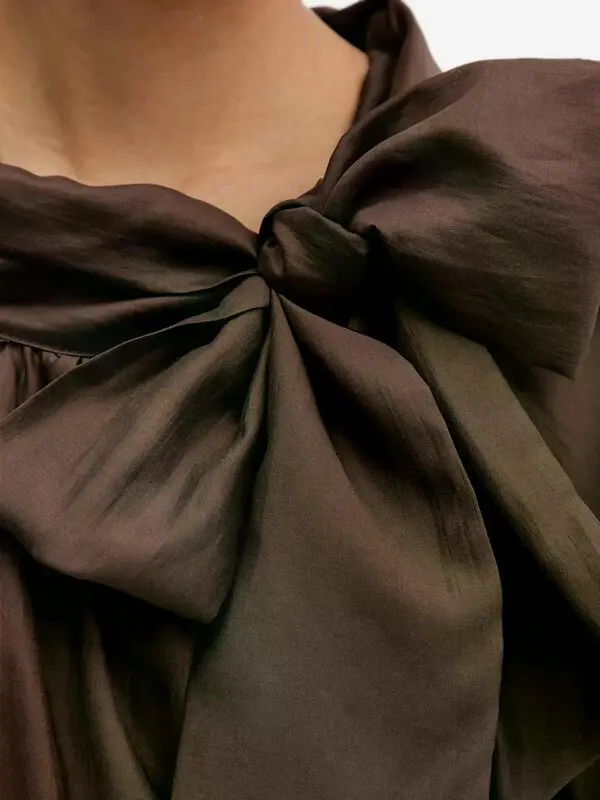 VICOLO Bow-detail Long-sleeve Blouse
