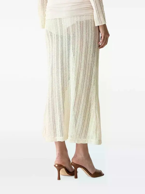 HAVEONE Open-knit Draped Maxi Skirt
