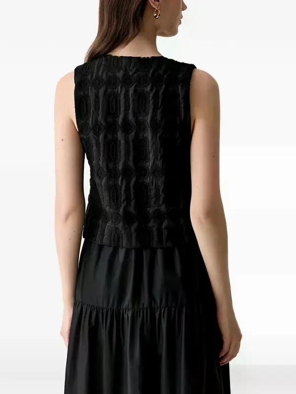 HAVEONE Embroidered Tie-fastening Top