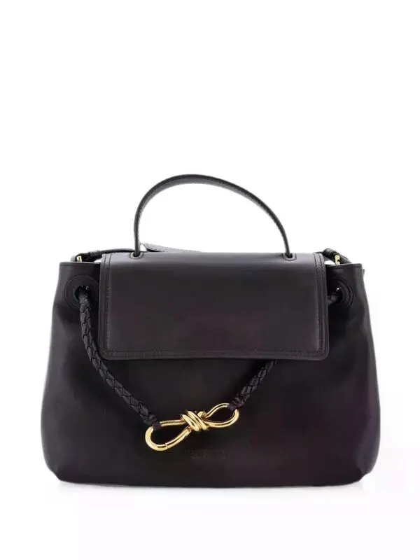 Bottega Veneta Ciao Ciao Top Handle Bag Leather With Intrecciato Detail Small Satchel - Brown