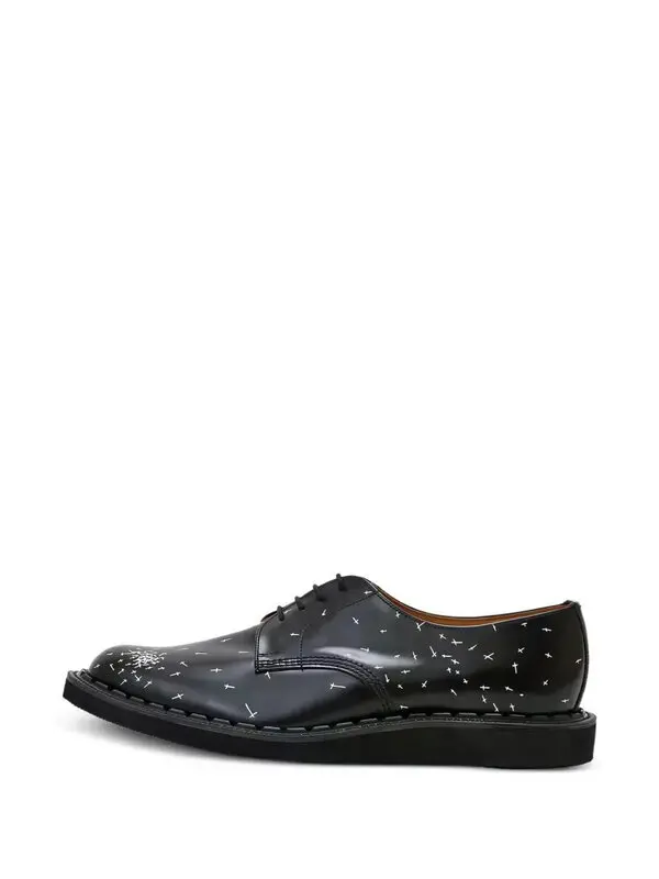 Comme Des Garçons X Gibson Cross-print Loafers Shoes - Black