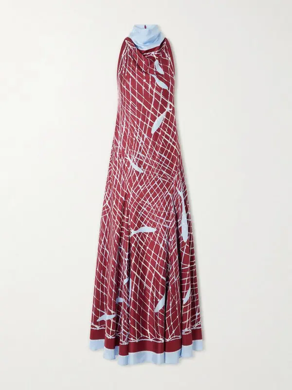 Altuzarra Moonlight Printed Silk Maxi Dress - Red