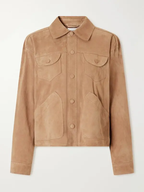 FRAME Utility Suede Jacket - Neutrals