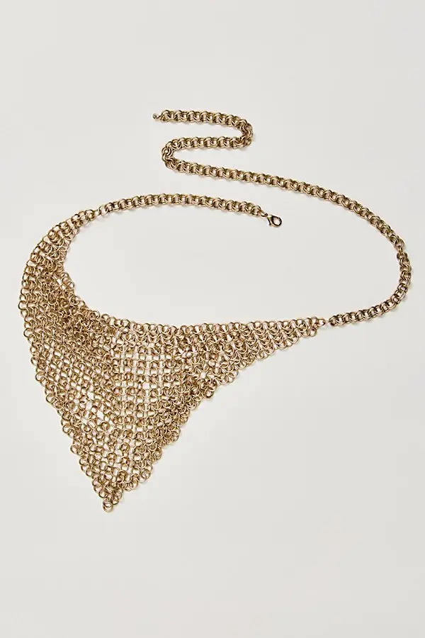 Free People Bex Bandana Chainmail Belt - Gold