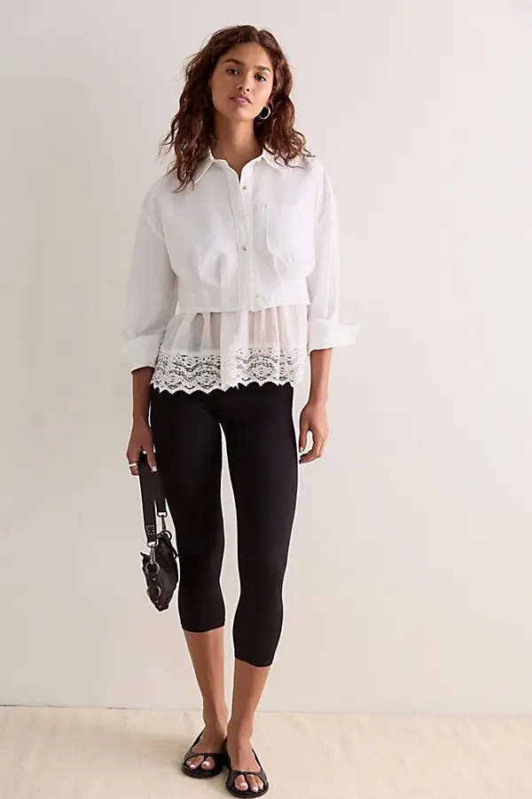Only Hearts So Fine Capri Leggings At - Black