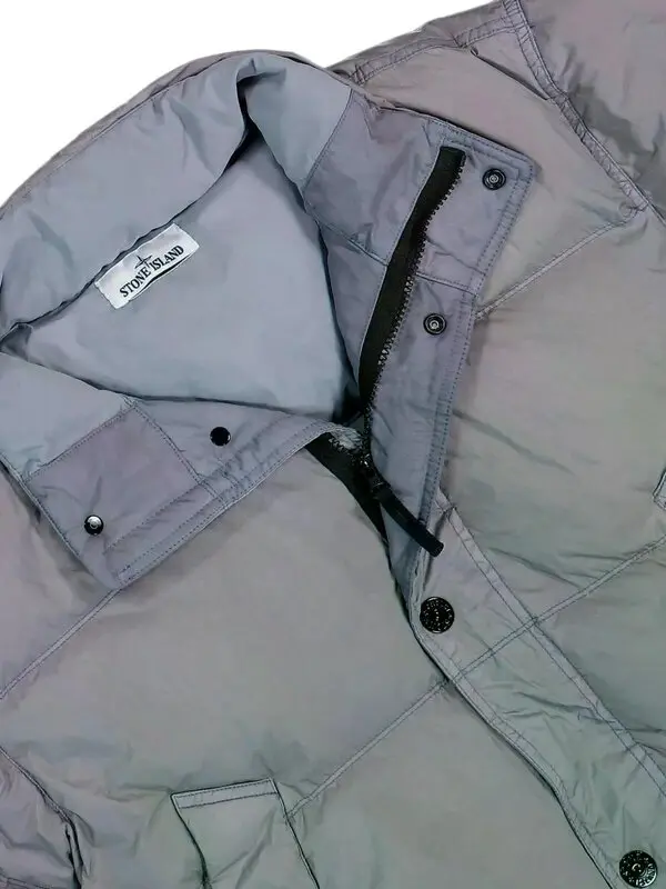 Stone Island Garment Dyed Crinkle Reps Ny Down Jacket With Wind Resistance - Grey