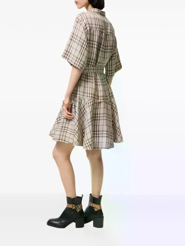 Burberry Check Linen-blend Dress