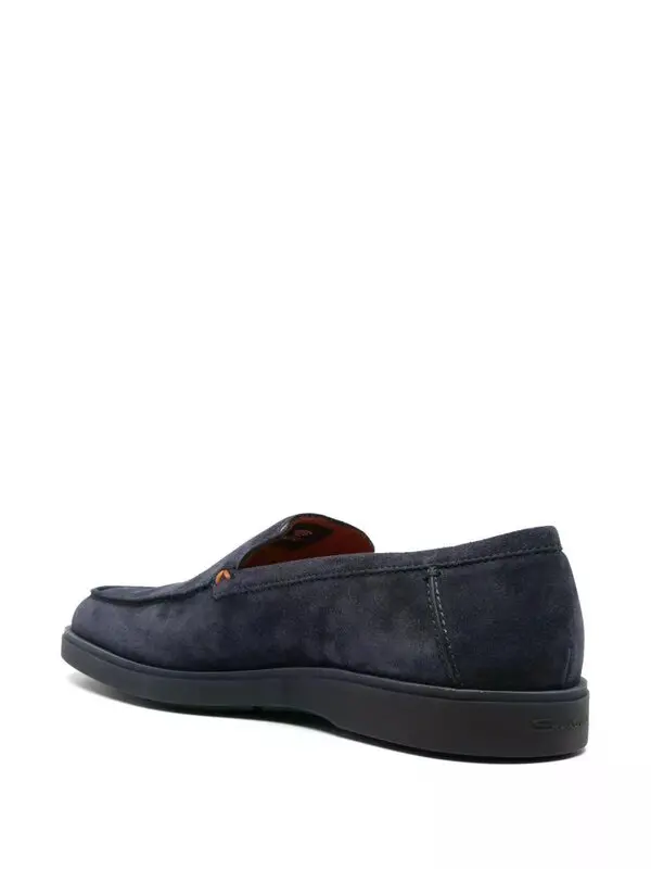 Santoni Suede Round-toe Loafers