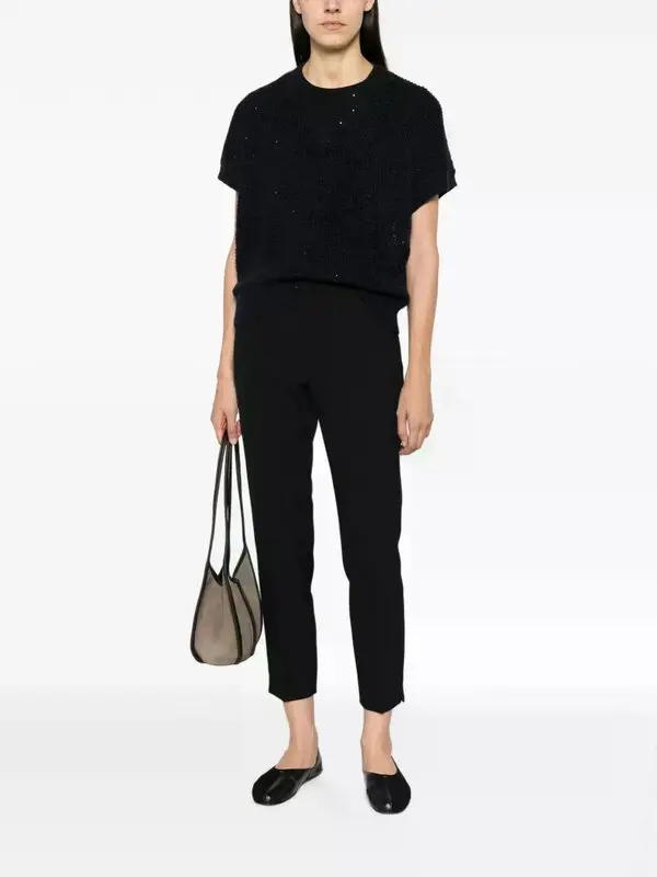 Peserico Sequin-embellished Short-sleeve Sweater