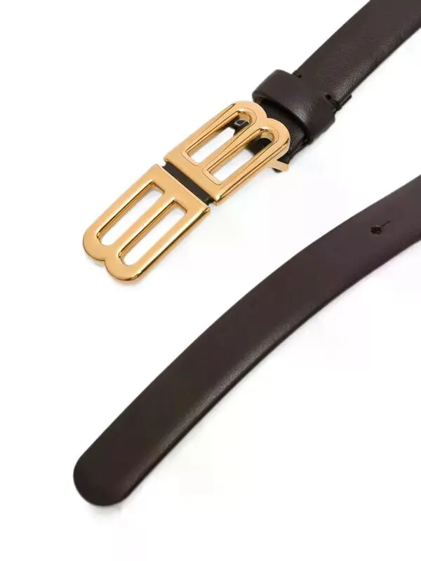 Balenciaga Bolero Bb Logo-buckle Leather Belt - Brown