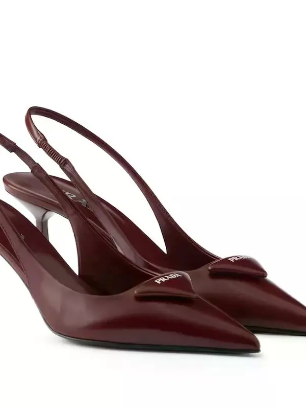 Prada Triangle-logo Slingback Pumps