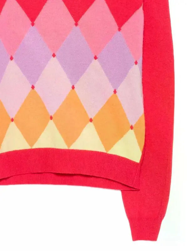 BALLANTYNE 2000s Argyle Roll-neck Sweater