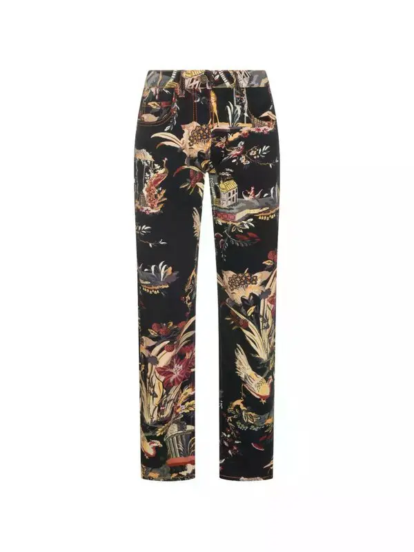 Etro Graphic-print Jeans - Black