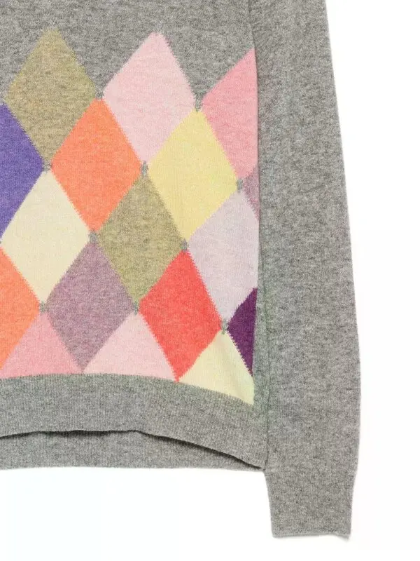 BALLANTYNE 2000s Argyle V-neck Sweater