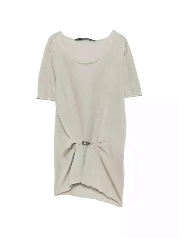 LANVIN 2004 Draped Hook-fastening Blouse - Neutrals