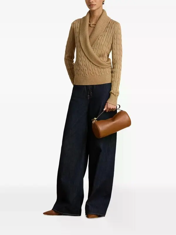 Ralph Lauren Cable-knit Shawl-collar Sweater