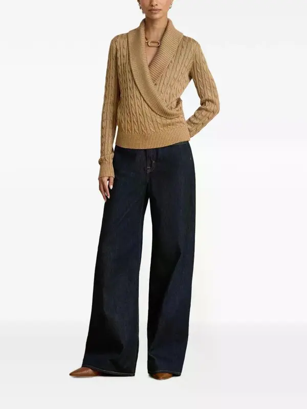 Ralph Lauren Cable-knit Shawl-collar Sweater