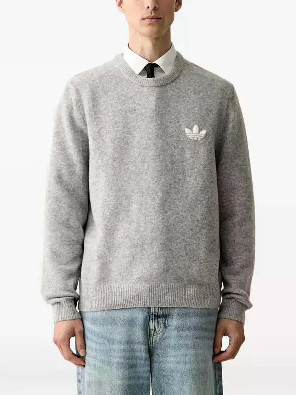Adidas Trefoil Essentials Fully Knit Sweater - Grey