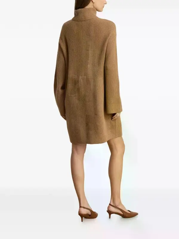 Ralph Lauren Rack-stitched Turtleneck Mini Dress