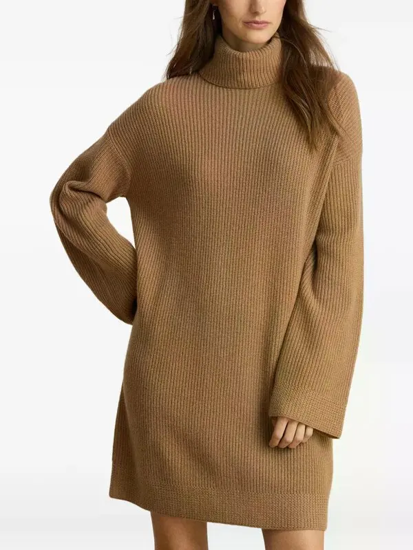 Ralph Lauren Rack-stitched Turtleneck Mini Dress