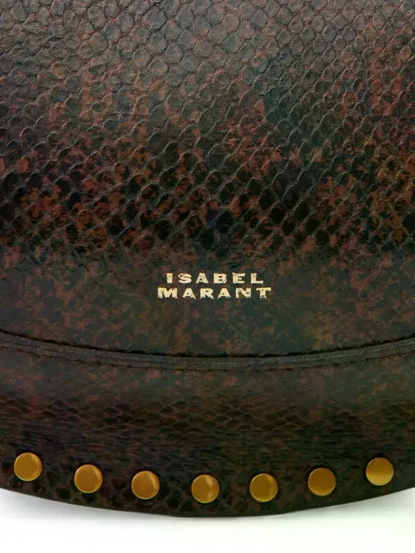 Isabel Marant Étoile Oskan Moon Python-effect Leather Shoulder Bag - Brown