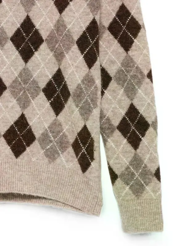 P.a.r.o.s.h Argyle-knit Roll-neck Sweater