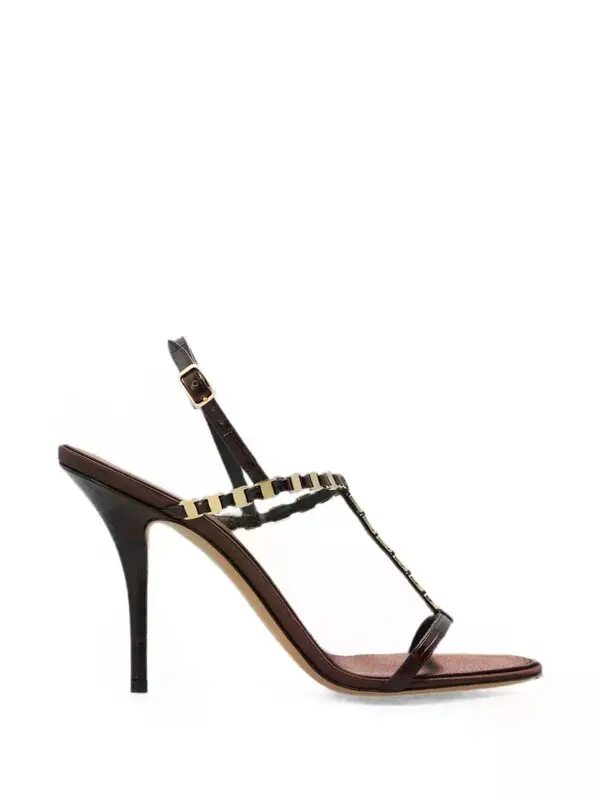 FERRAGAMO Vara Chain T-strap Sandal - Brown