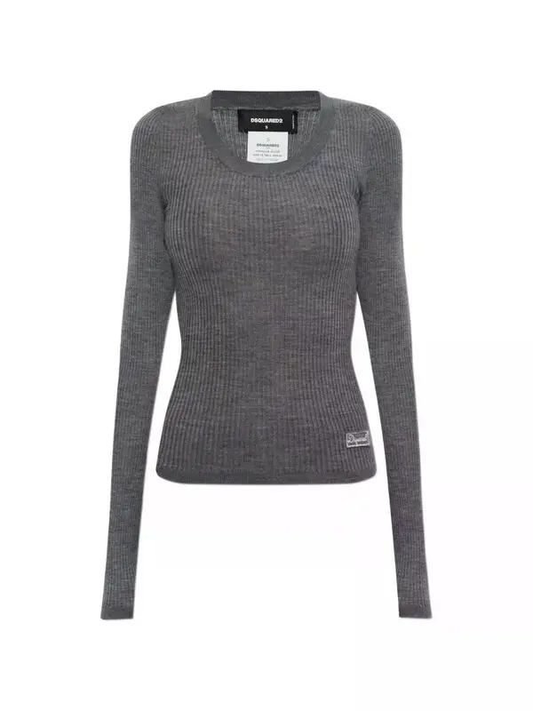 Dsquared2 Ribbed-knit Wool Sweater - Grey