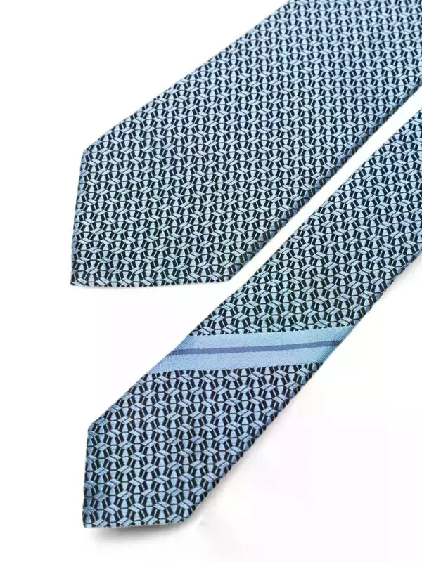 Zegna Geometric-pattern Silk Tie