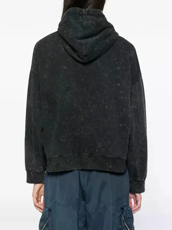 GANNI Graphic Print Acid Wash Hoodie