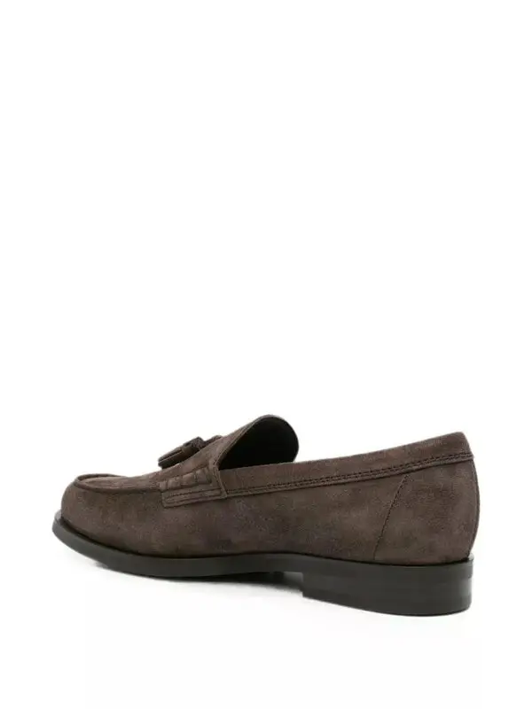 TOD'S Suede Tassel Detail Loafers