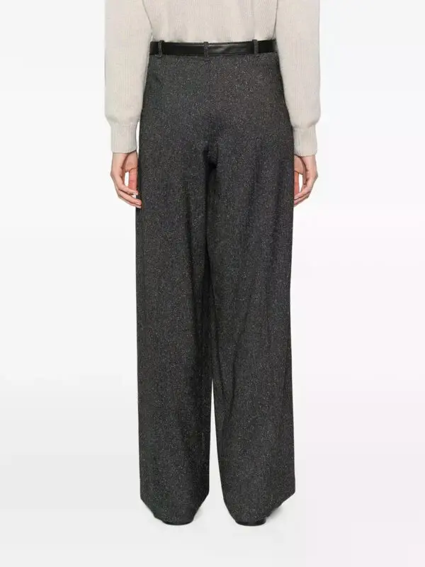 DARKPARK Belted Tailored Wide-leg Trousers