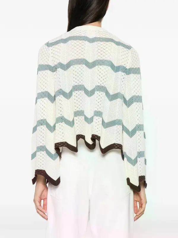 La DoubleJ Chevron-knit Scalloped-edge Knit