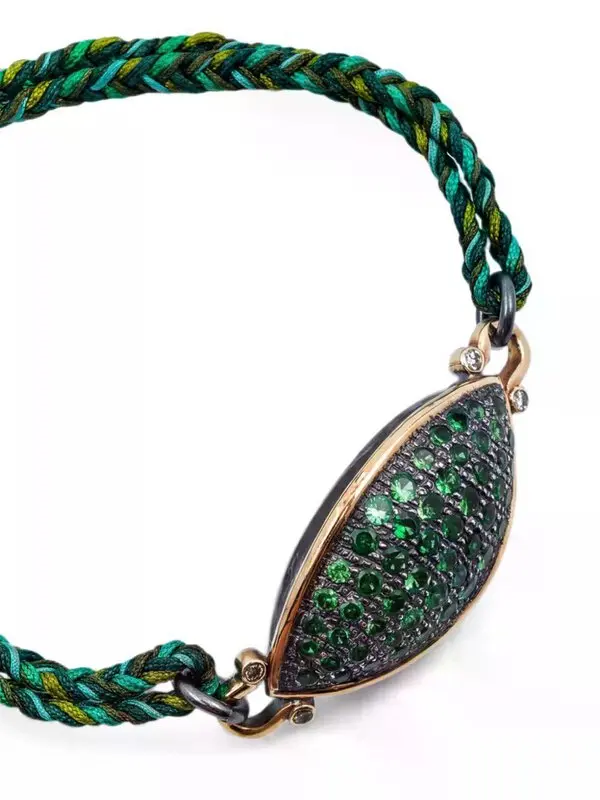 PATRICIA ARANGO Tsavorite Pavé Braided Bracelet