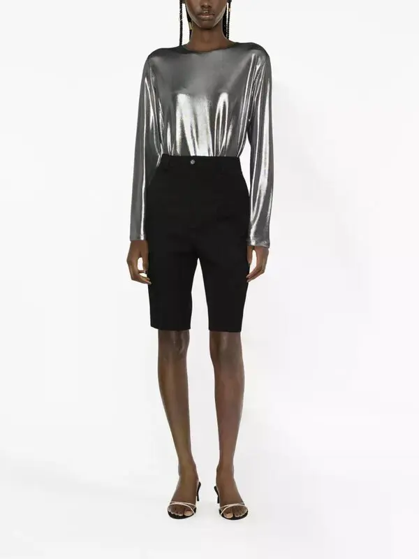 TOM FORD Metallic Laminated Long-sleeve Top