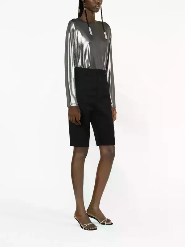 TOM FORD Metallic Laminated Long-sleeve Top