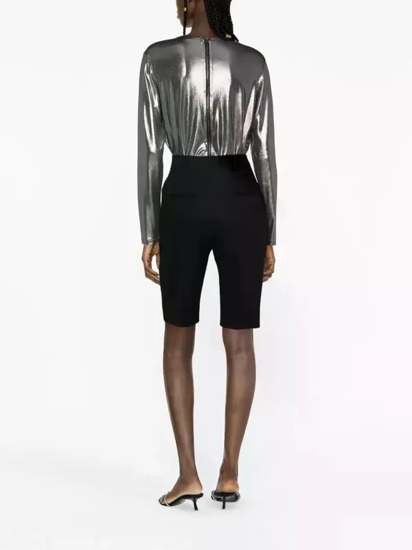 TOM FORD Metallic Laminated Long-sleeve Top