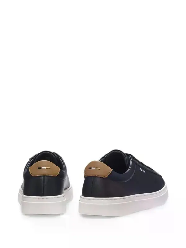 BOSS Kieran Leather Cupsole Trainers With Signature-stripe Stitching